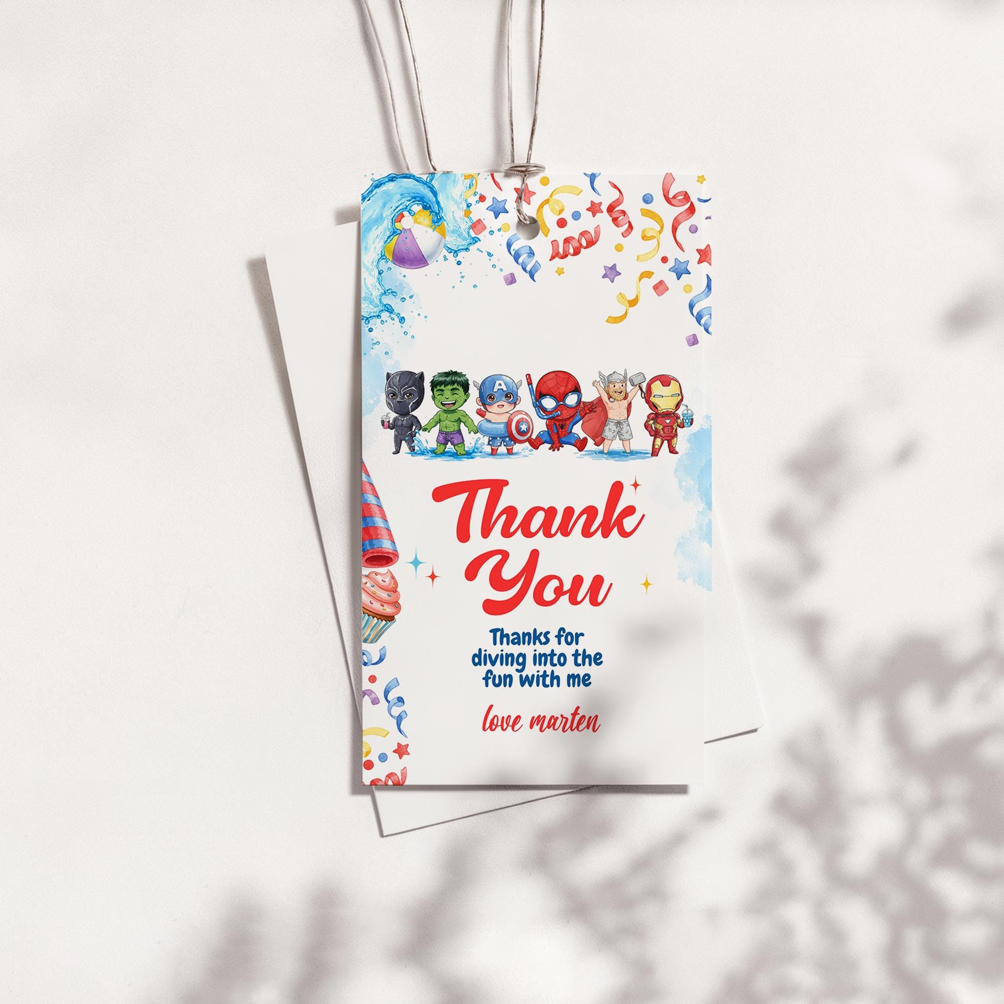 Chibi Avengers Pool Party Invitation: Superhero Birthday (editable ...