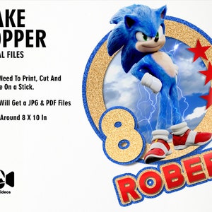 Personalised Sonic Cake Topper Printable Cake Topper the - Etsy