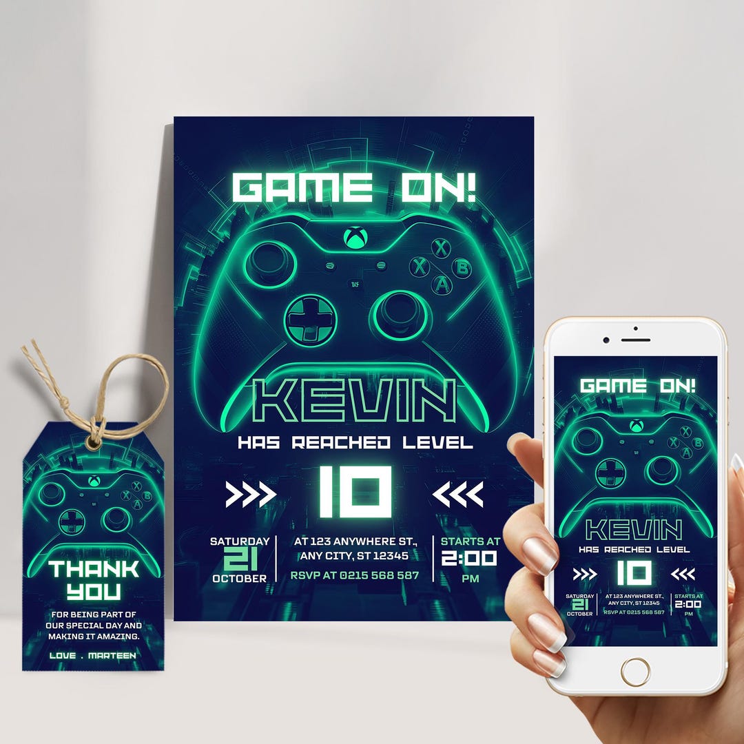 Editable Video Game Birthday Invitation/ Video Game Invitation ...