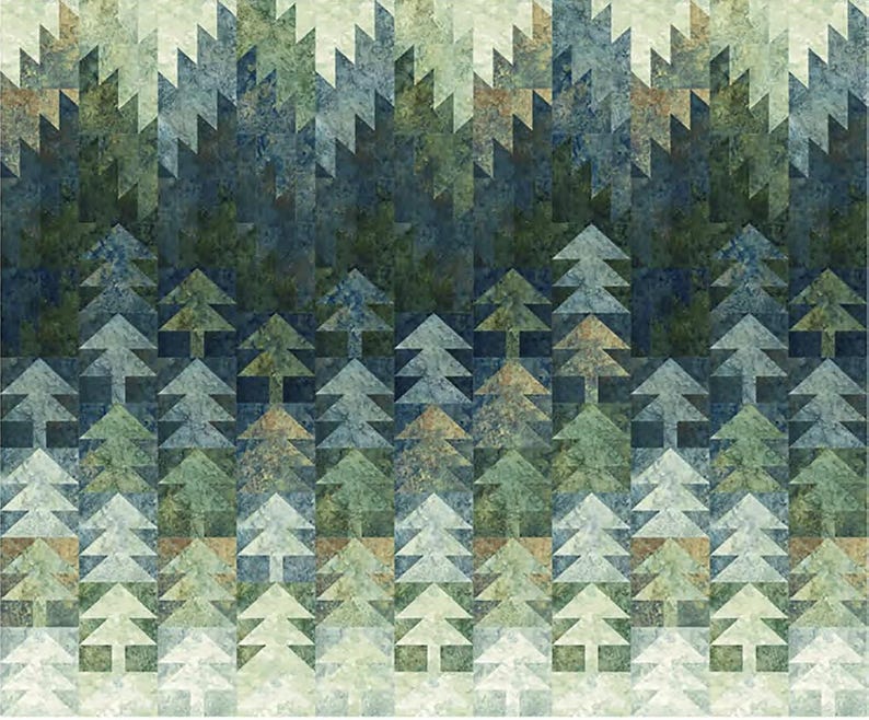 Misted Pines Quilt Kit - Summer Colorway - Northcott's NEW Stonehenge ...