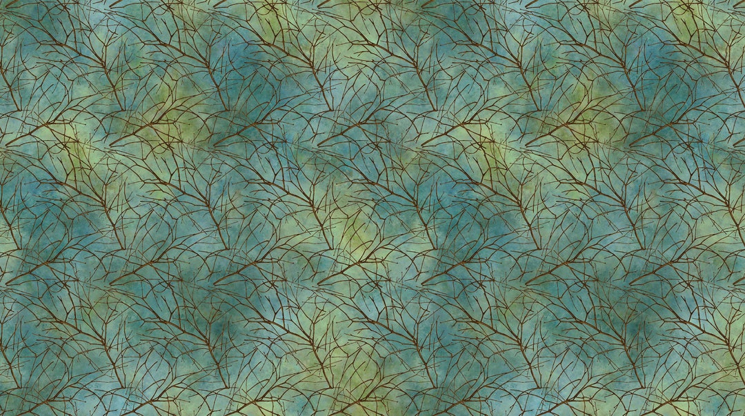 Northcott's Autumn Splendor Teal Branches 26685-66 44/45 Cotton ...