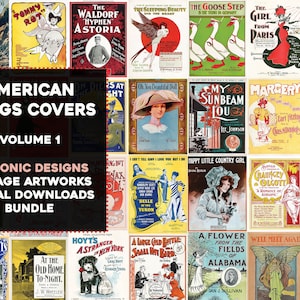 33 Old Song Music Album Covers Promos Image Bundle Printable Wall Art ...