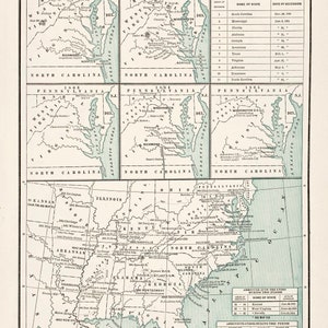 9 Vintage American Historical Maps From 1889 Family World Atlas | Image ...