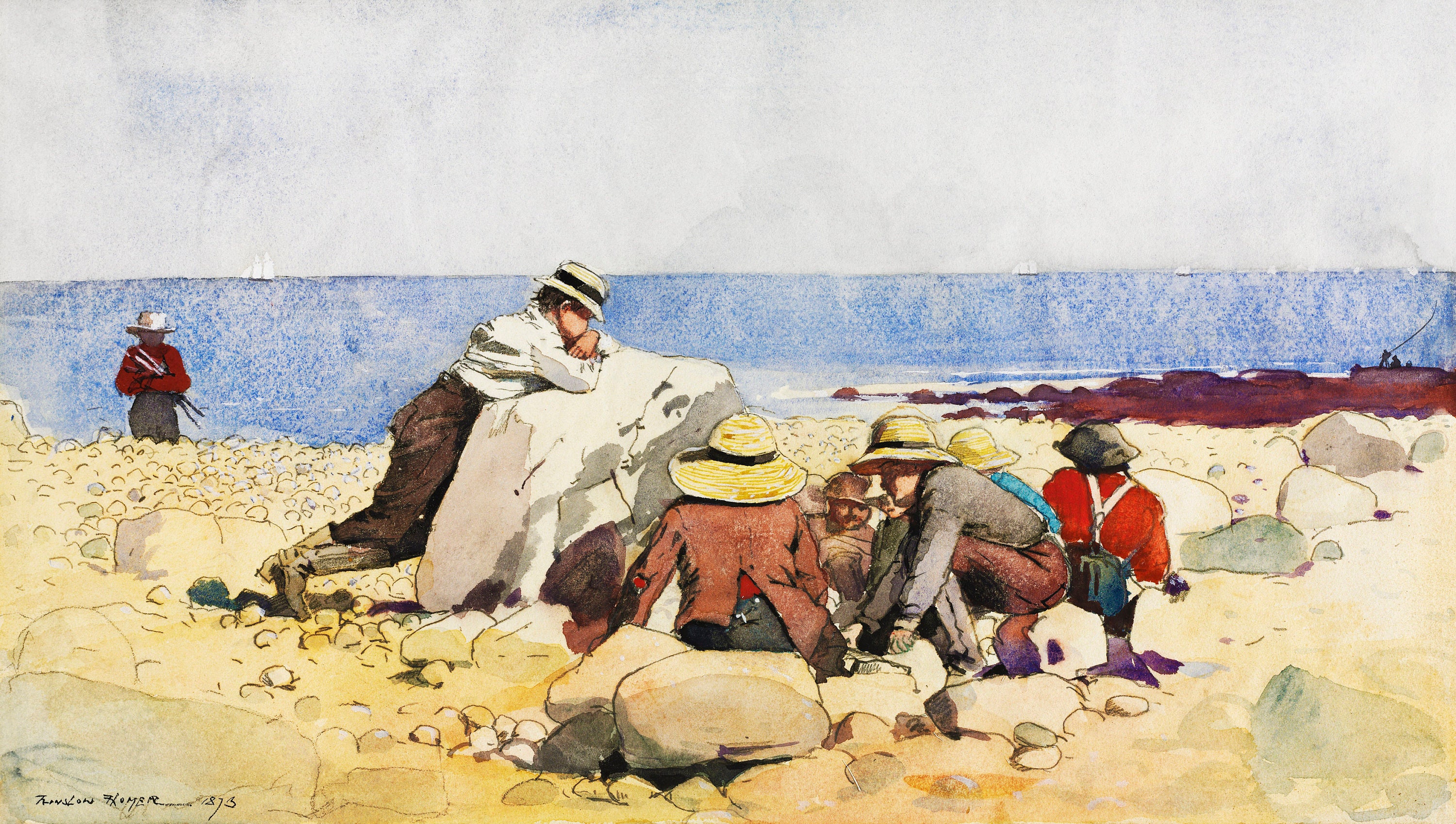 35 Winslow Homer Oil Watercolor Paintings | HQ Image Bundle Printable ...