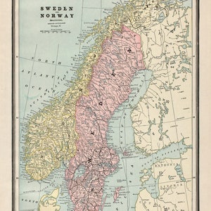 14 Vintage Maps of European Countries 1889 Family World Atlas HQ Image ...