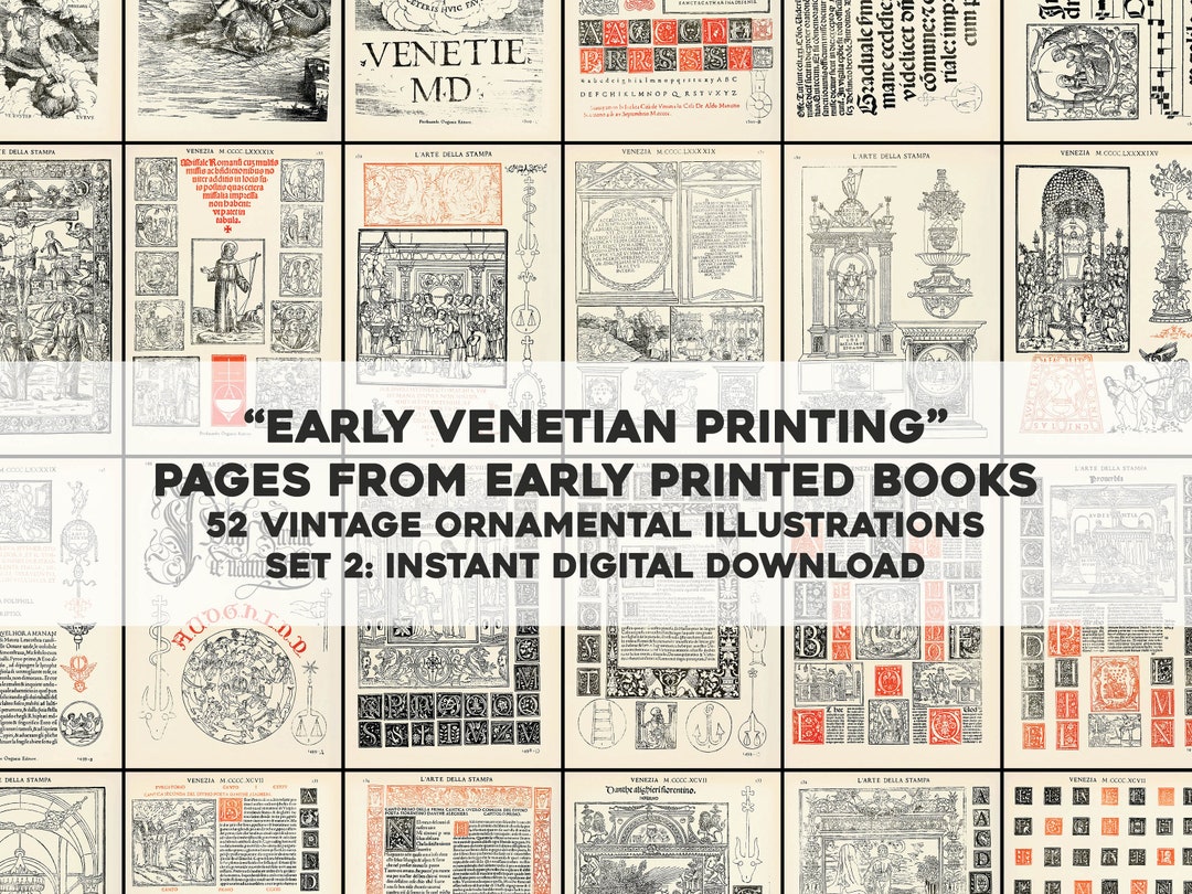 52 Historic Book Ornamental Designs Illustrations | Vintage Stained ...