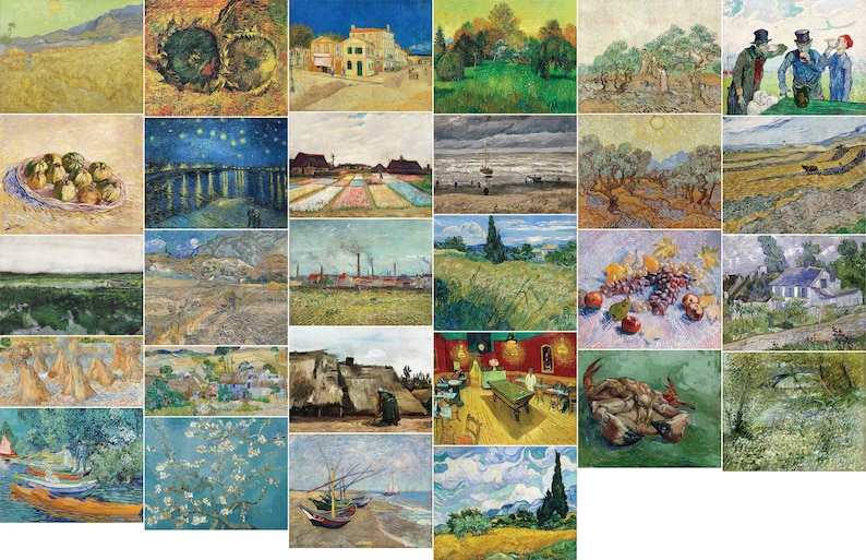 28 Vincent Van Gogh Impressionist Paintings HQ Image Bundle - Etsy