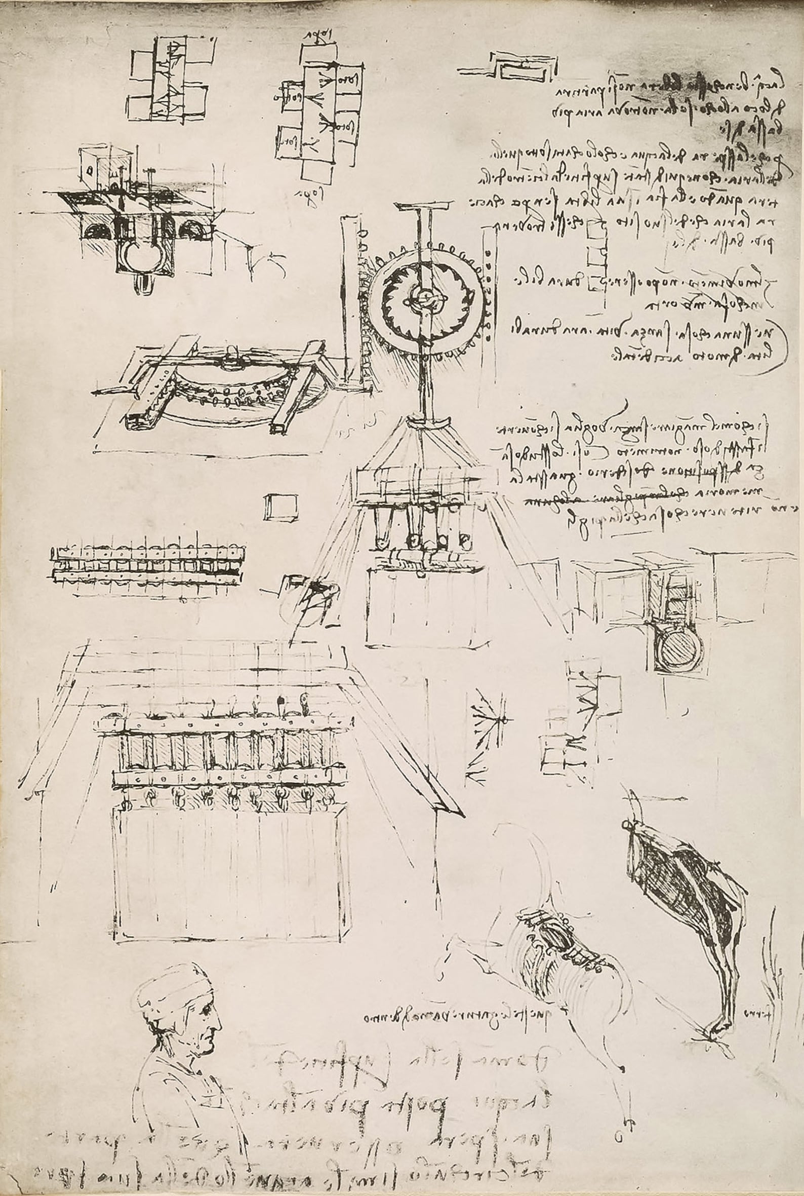 114 Leonardo Da Vinci Manuscript Sketches Notes Diagrams Set 2 | Image ...