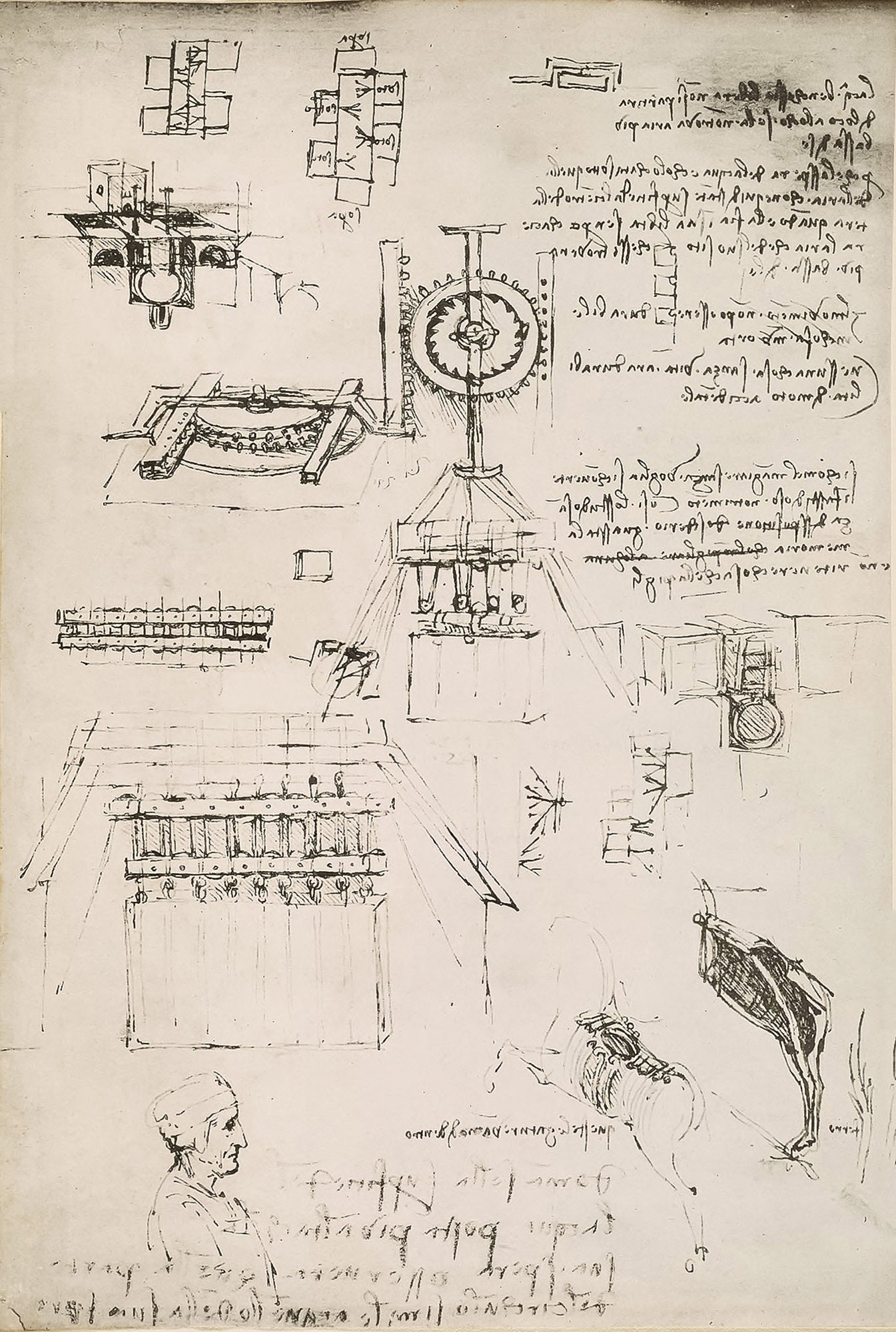 114 Leonardo Da Vinci Manuscript Sketches Notes Diagrams Set 2 | Image ...