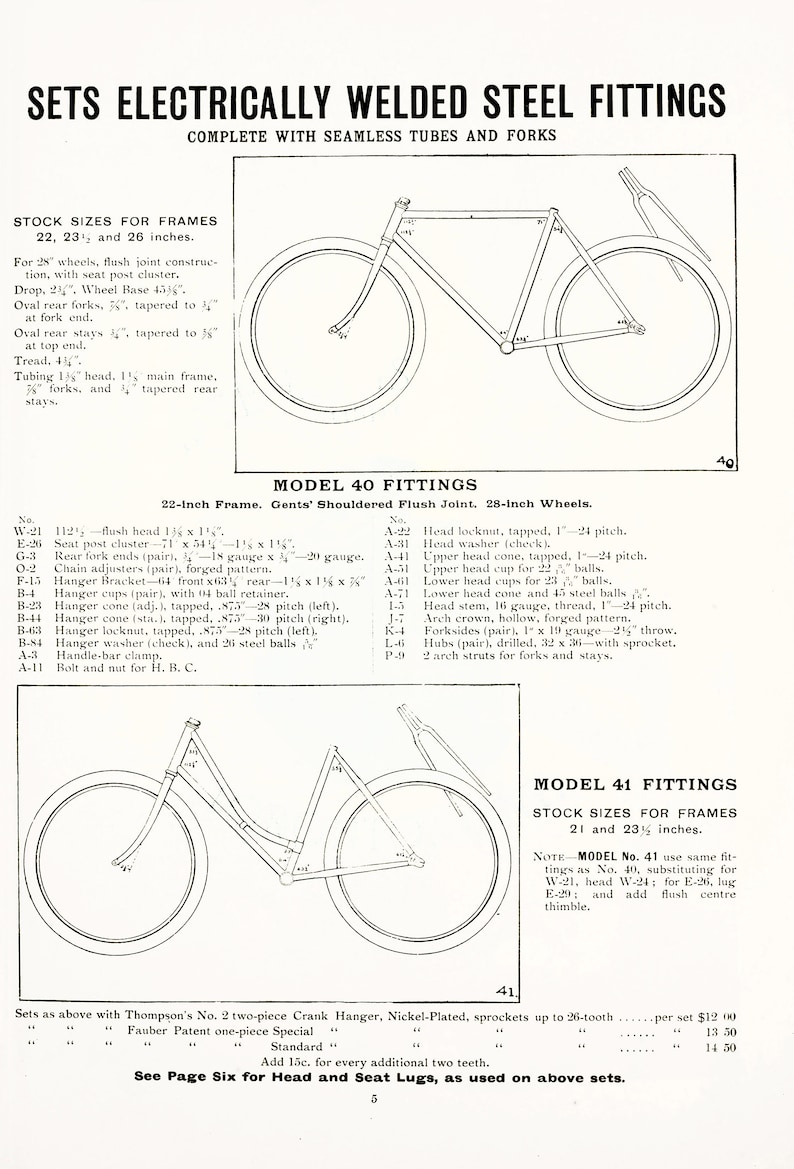 60 Pages From an Old Bike Catalogue Illustrations | Image Bundle ...