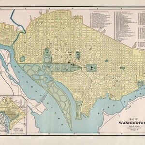 23 Vintage Maps of USA Major Cities 1889 Family World Atlas | HQ Image ...