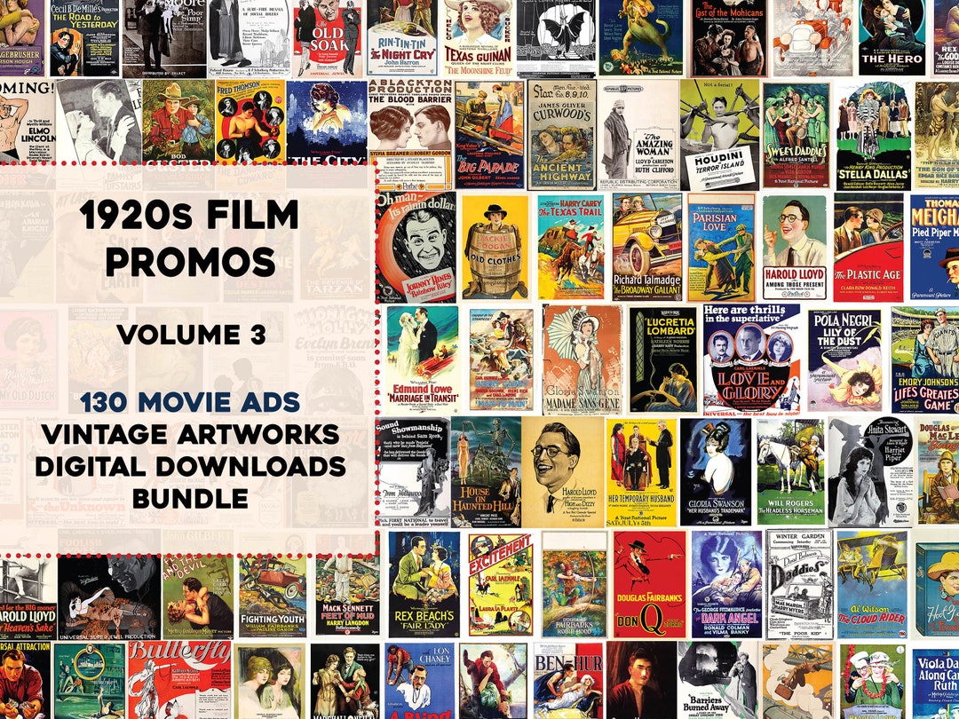 130 Movie Film Cinema Promos From the 1920s Image Bundle Vol. 3 ...