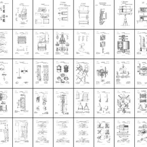 111 Assorted Restored Patents Drawings Set 6 | HQ Image Bundle ...