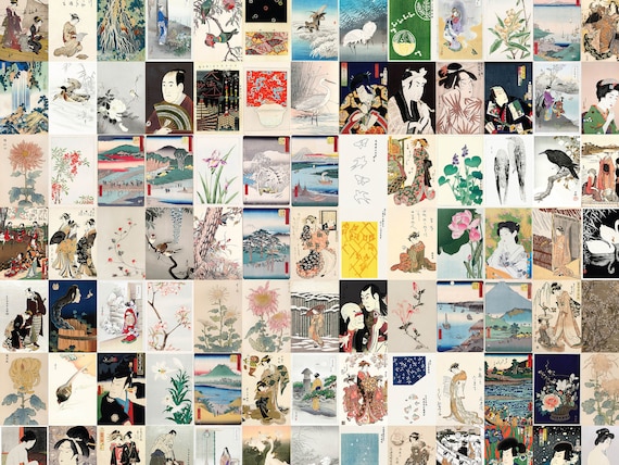 130 Pcs Japanese Artwork COLLAGE KIT SET 4x6 - Etsy