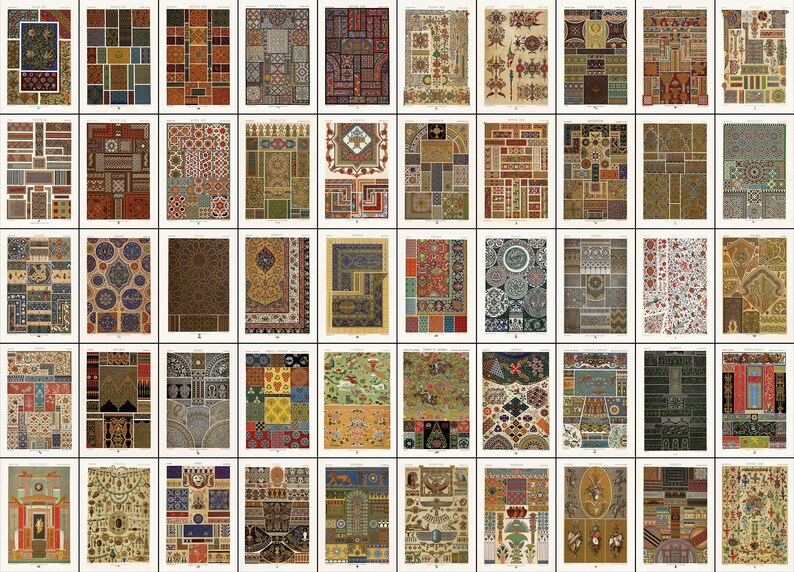 50 Ornamental Designs & Patterns L'ornament Polychrome | Vintage Image ...