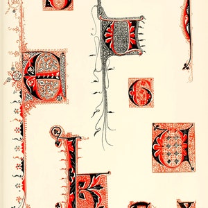 60 Historic Book Printing Designs, Fonts & Borders Illustrations ...