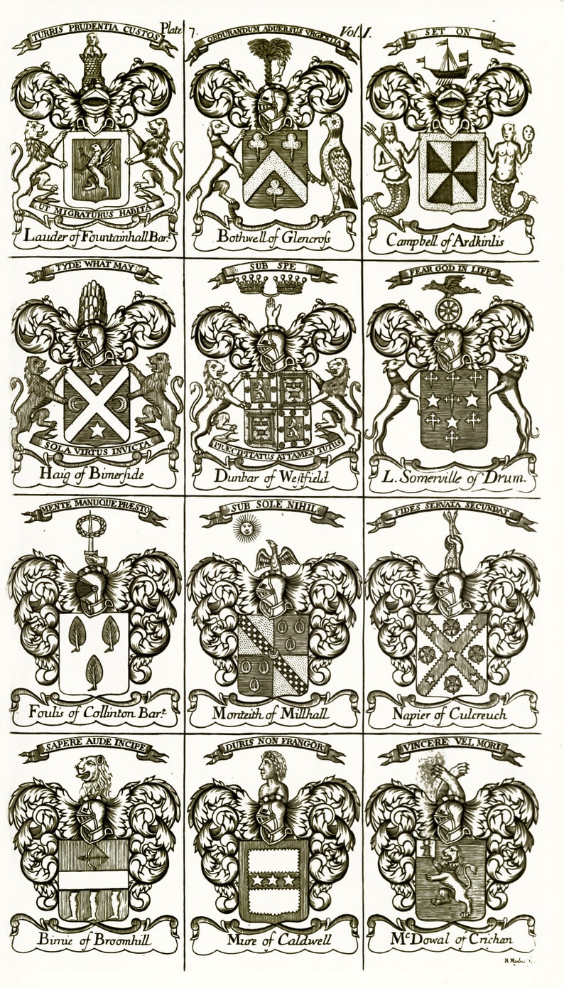 30 Black and White Heraldry Coat of Arms Images Set | HQ Image Bundle ...