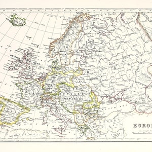 34 Vintage Maps From World Atlas 1882 Countries Continents Image ...