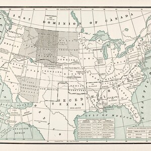 9 Vintage American Historical Maps From 1889 Family World Atlas | Image ...