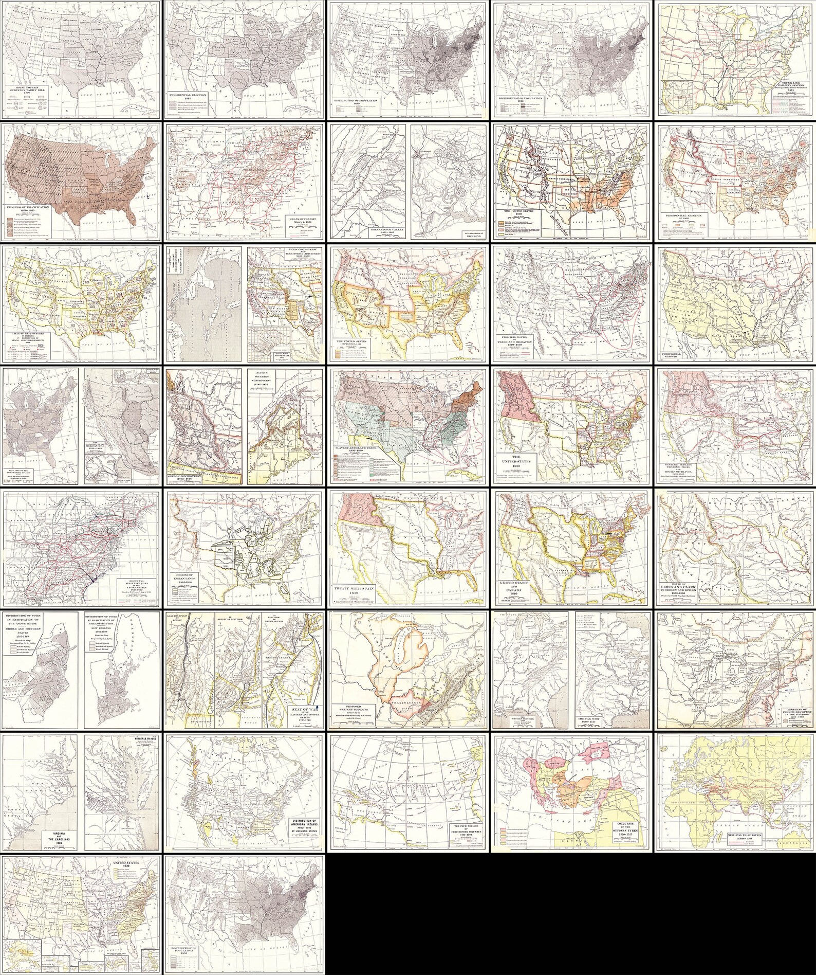 37 Vintage USA & State Maps From 1920s American History Atlas | Image ...