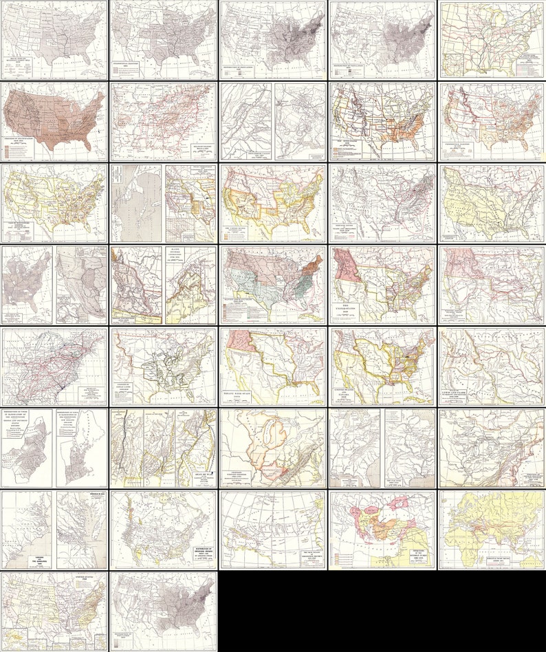 37 Vintage USA & State Maps From 1920s American History Atlas | Image ...