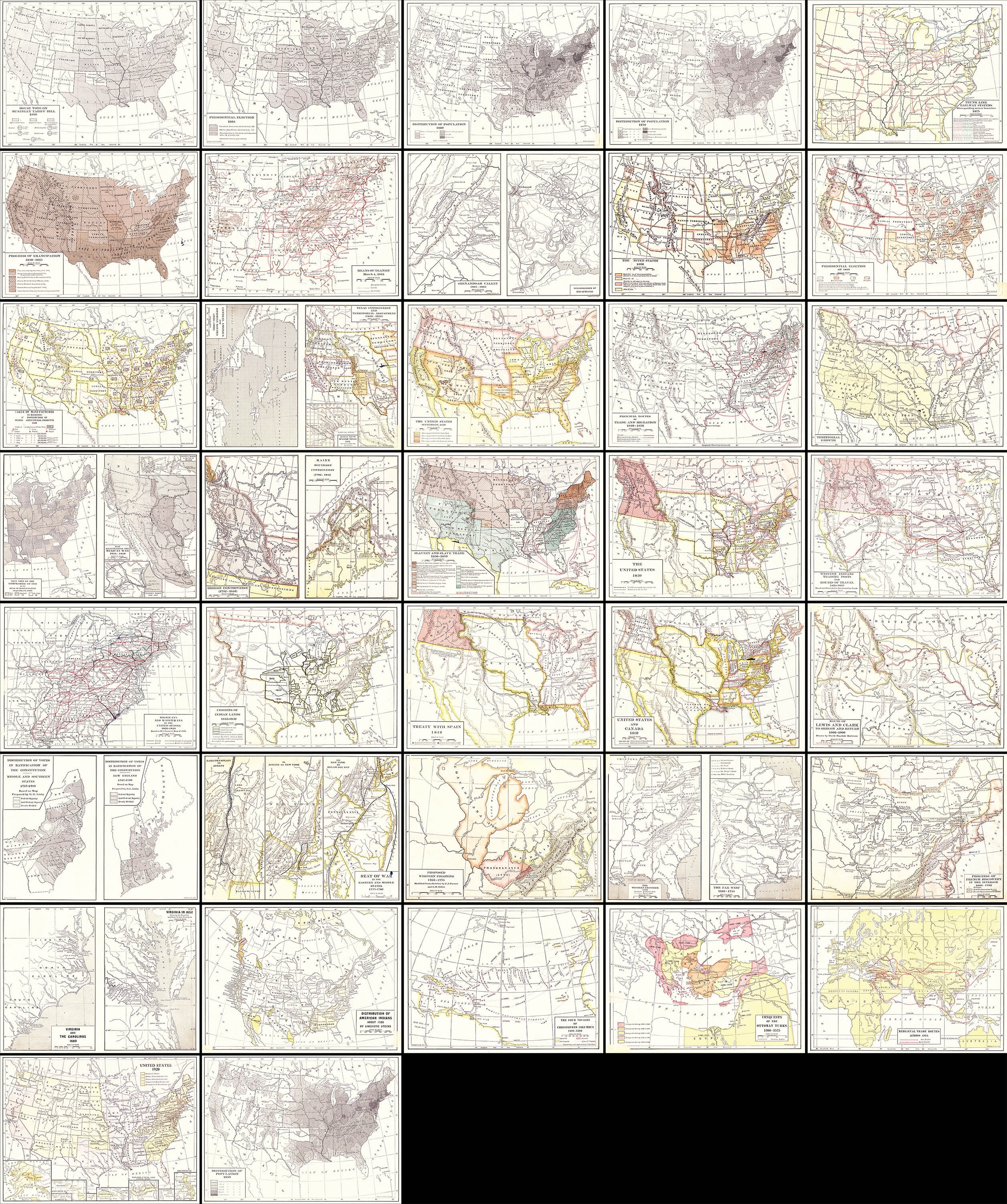 37 Vintage USA & State Maps From 1920s American History Atlas | Image ...