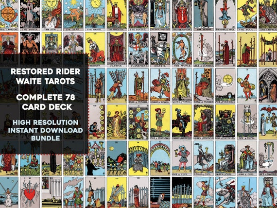 Complete Set Rider Waite Smith Tarot Card Deck High - Etsy