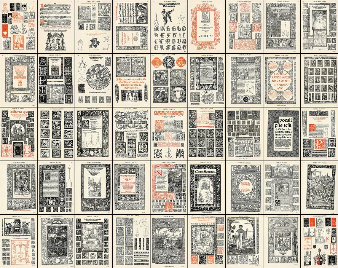 45 Historic Book Ornamental Designs Illustrations | Vintage Stained ...