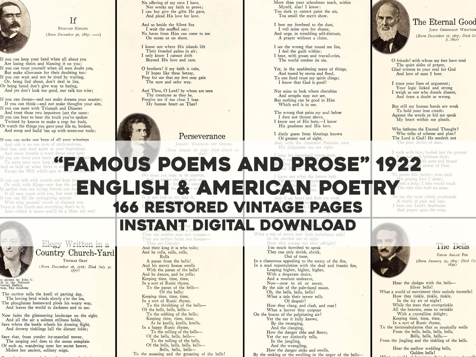 100+ Famous Poems Cards Sheets Pages | HQ Vintage Images Bundle ...