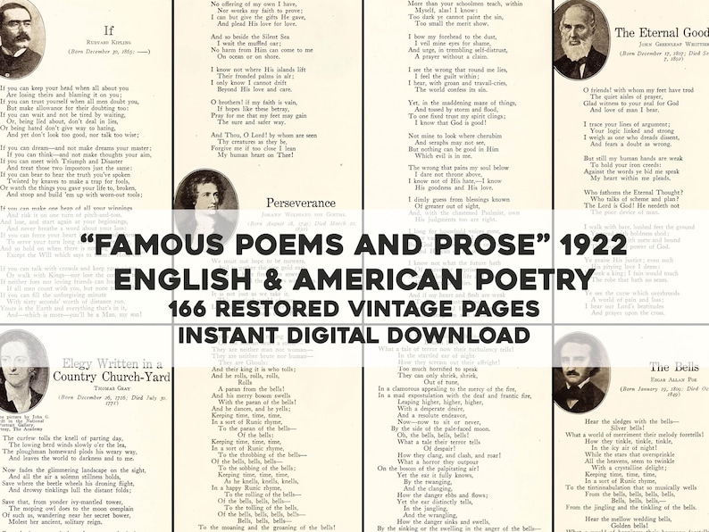 100+ Famous Poems Cards Sheets Pages | HQ Vintage Images Bundle ...