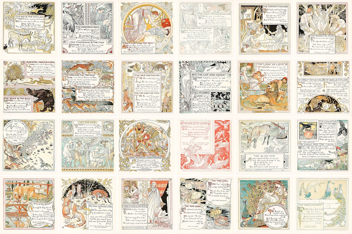 Baby's Aesop Fables Illustrated Stories Tales | 52 HQ Restored Images ...