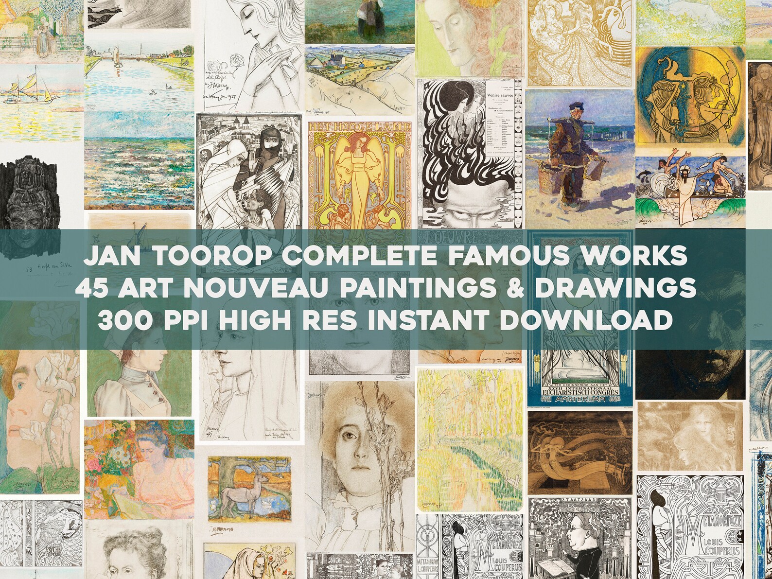 Jan Toorop Art Nouveau & Impressionist Printable Wall Art Bundle ...