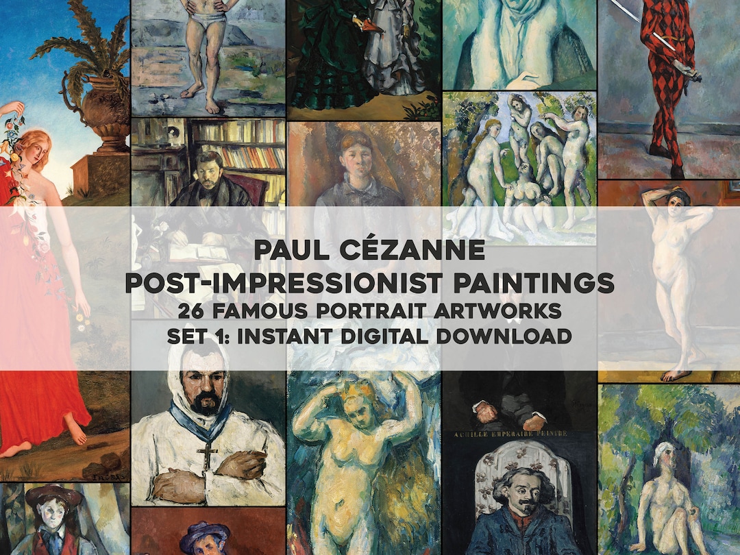 26 Paul Cezanne Impressionist Portraits Paintings HQ Image Bundle ...