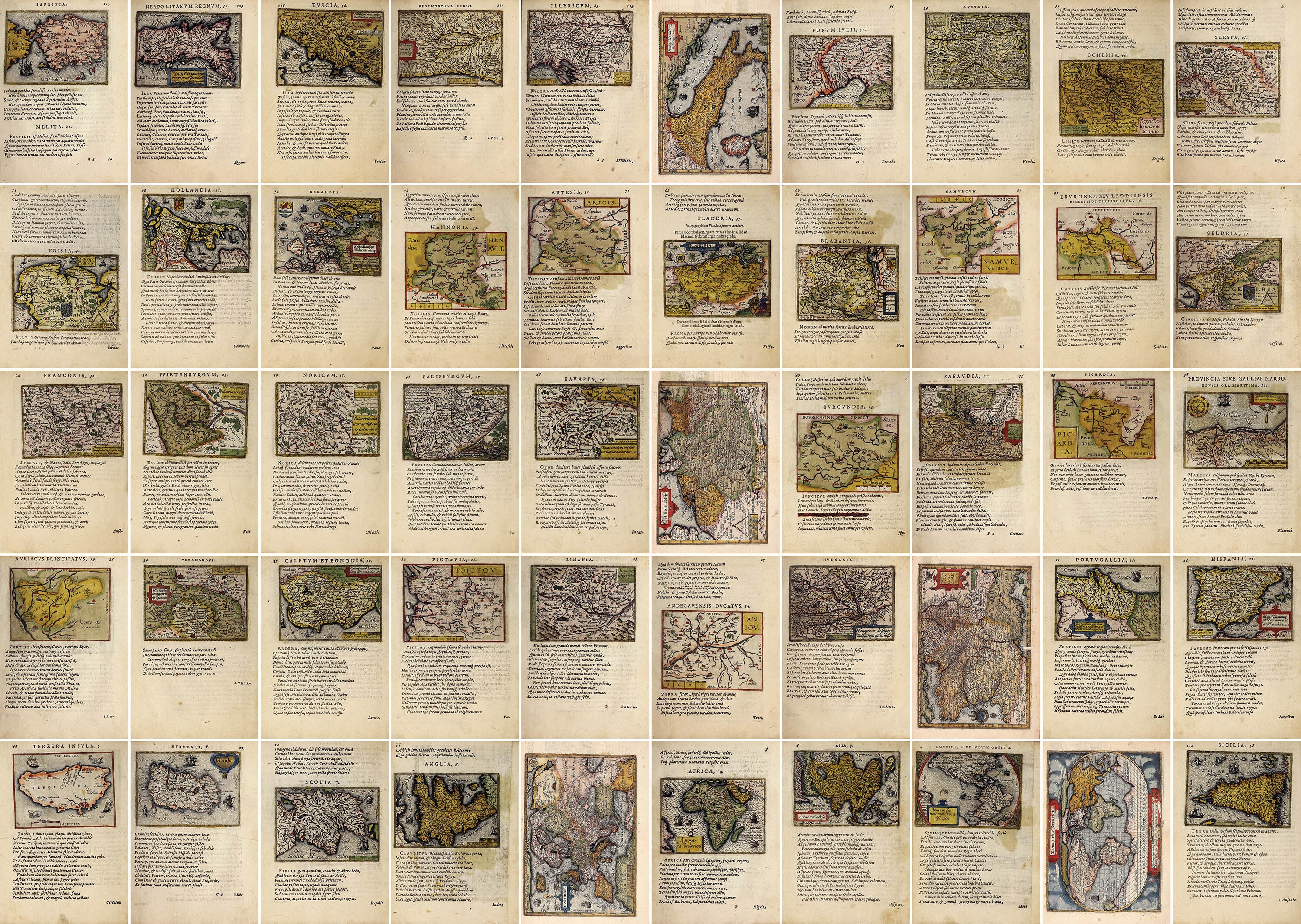 50 Pages of Old World Map Illustrations & Latin Text | Vintage ...
