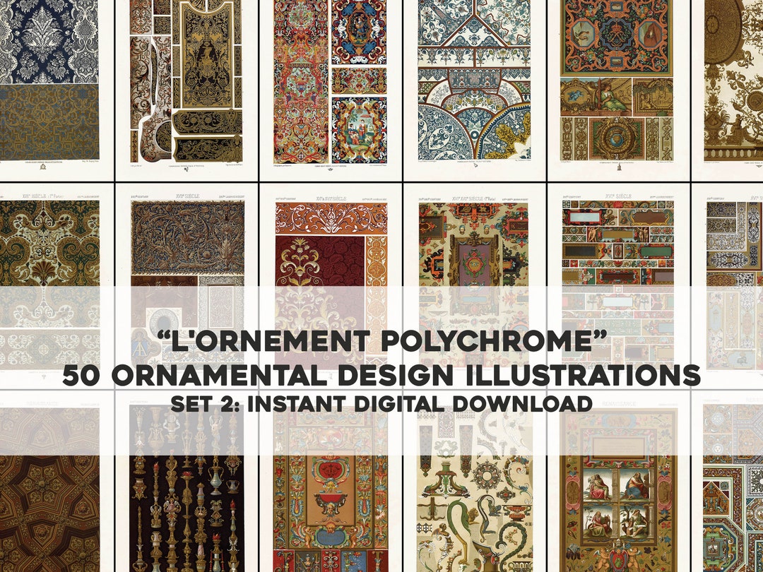 50 Ornamental Designs & Patterns L'ornament Polychrome | Vintage Image ...