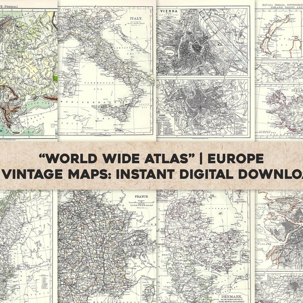 Vintage European Maps - Etsy