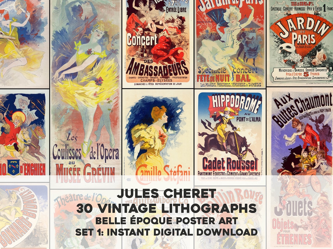 30 Awesome Vintage French Ads Posters Jules Cheret | HQ Image Bundle ...