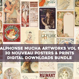 30 Beautiful Alphonse Mucha Artworks | HQ Image Bundle Printable Wall ...