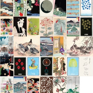 110 Pcs Japanese COLLAGE KIT 4"x6" -- Printable Wall Art Collage Bundle ...