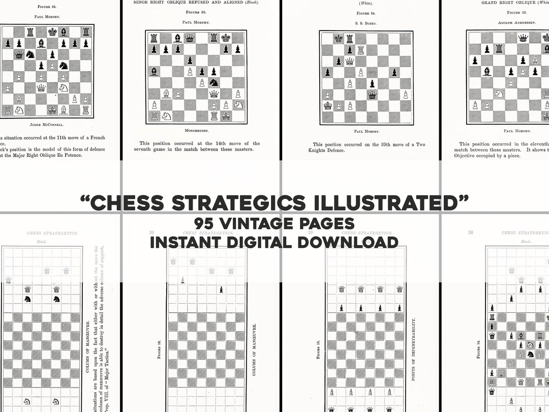 95 Pages of Chess Strategies - Vintage Illustrated Book Images | Image ...