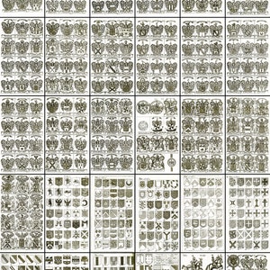 30 Black and White Heraldry Coat of Arms Images Set | HQ Image Bundle ...