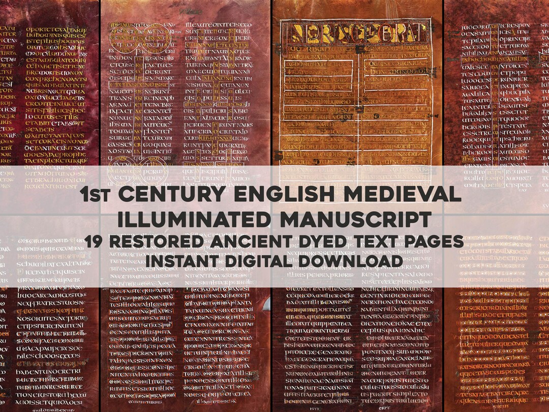 19 Beautiful DARK Latin Manuscript Pages 2 | HQ Restored Vintage Image ...