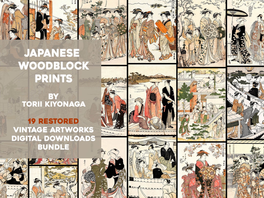 19 Restored Ukiyo-e Japanese Woodblock Prints Printable Wall Art Bundle ...