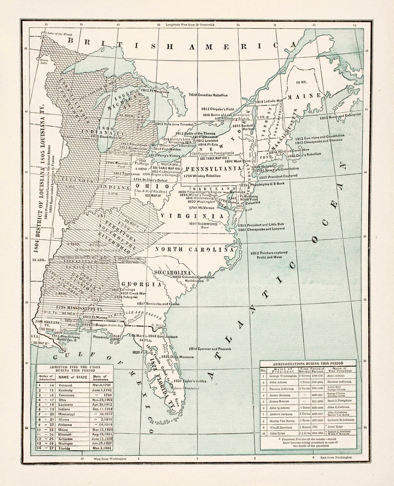 9 Vintage American Historical Maps From 1889 Family World - Etsy