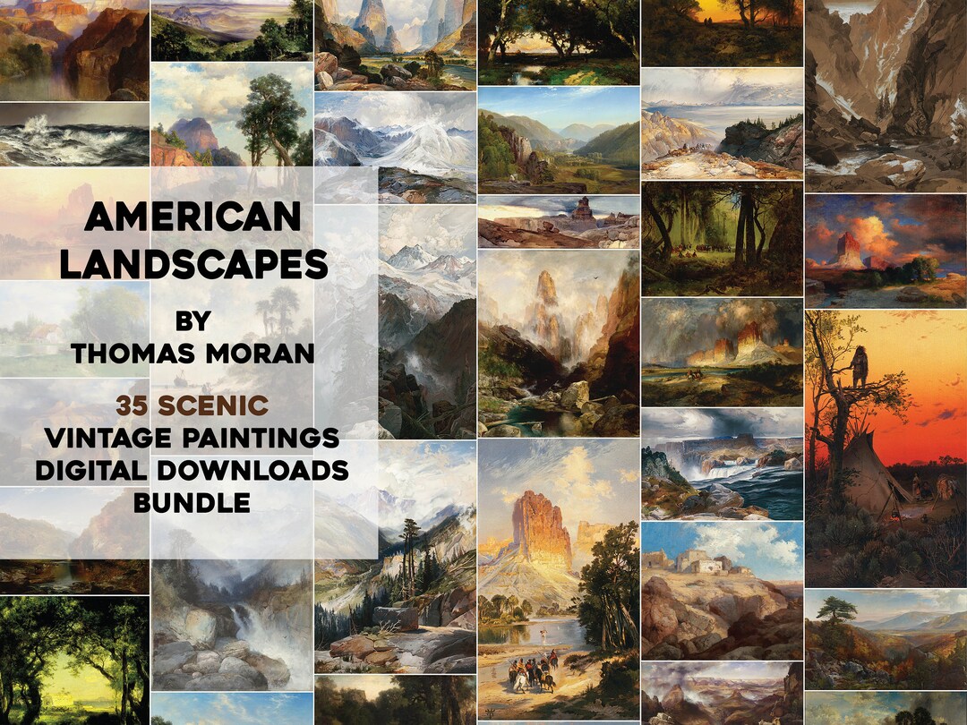 35 Gorgeous American Landscape Paintings Thomas Moran | HQ Image Bundle ...