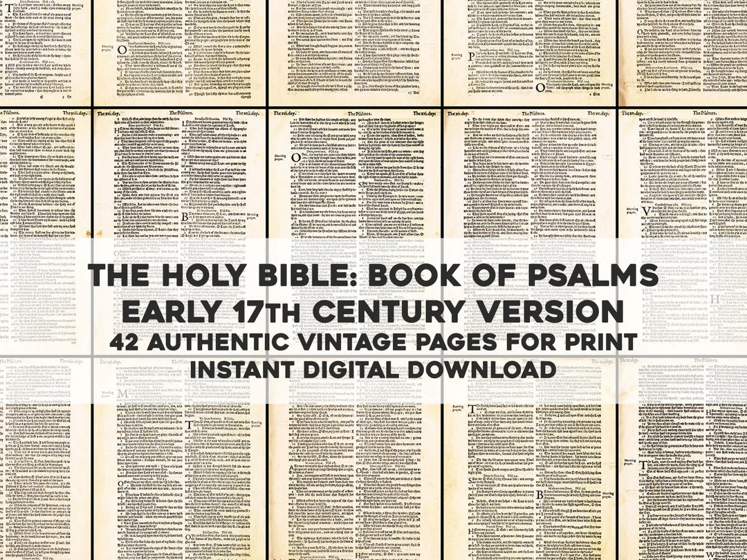 The Book of Psalms 17th Century Version | 42 Printable Images | Vintage ...