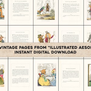 44 Vintage Aesops Fables Illustrated Stories Tales | HQ Image Bundle ...