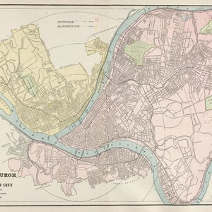 23 Vintage Maps of USA Major Cities 1889 Family World Atlas | HQ Image ...