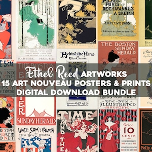 Ethel Reed Art Nouveau Printable Wall Art Bundle Vintage Women Portrait ...