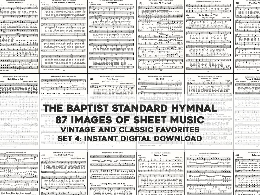 87 Baptist Standard Hymnals Church Psalms Hymns Vintage Sheet Music ...